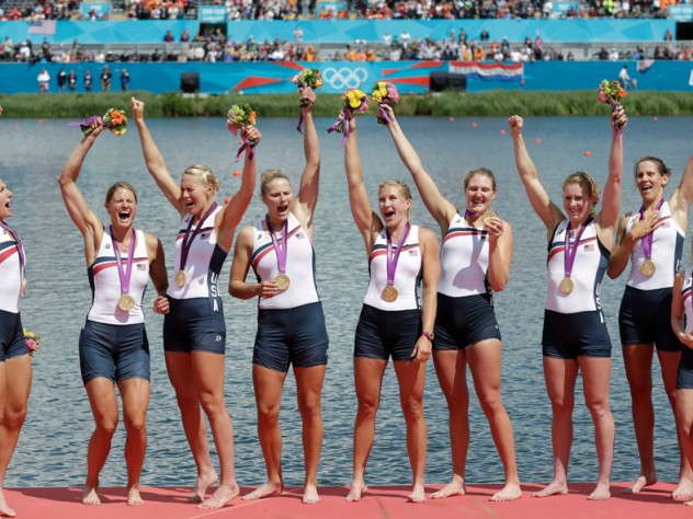 The U.S. women's eight-oared crew won gold at the 2012 London Olympics ...